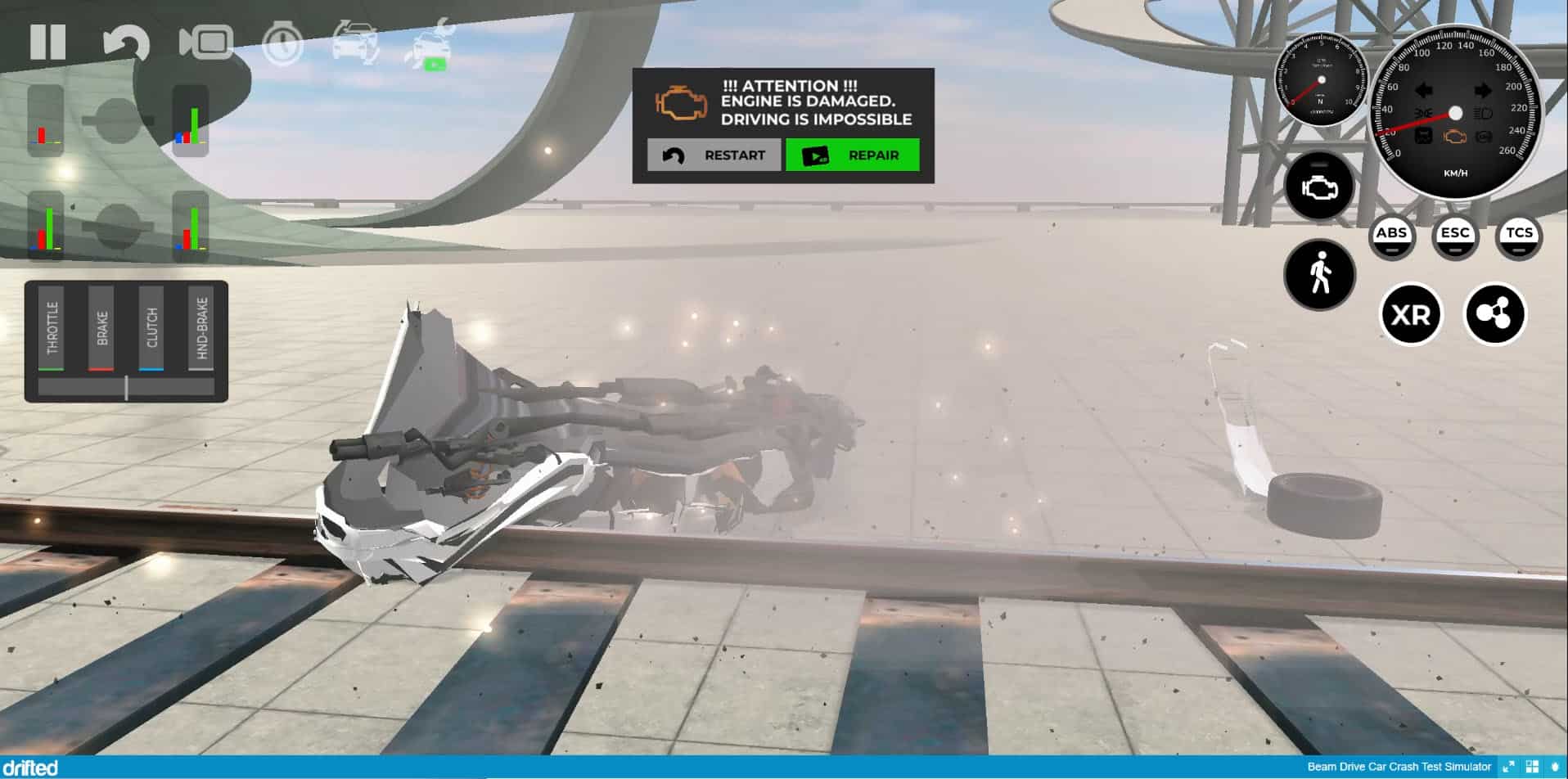 Beam Drive Car Crash Test Simulator - DRIFTED